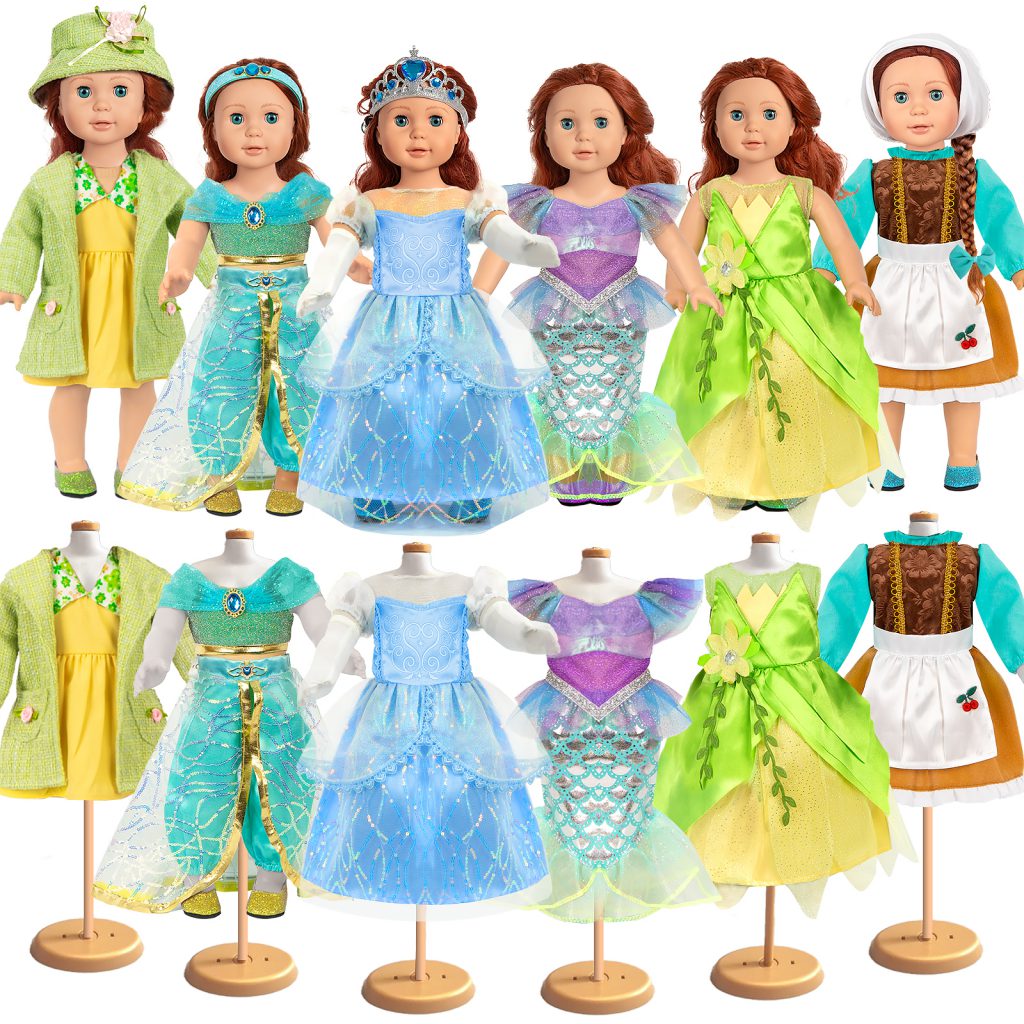 18 inch Doll Clothes Accessories - 6Pcs Different Princess Costume ...